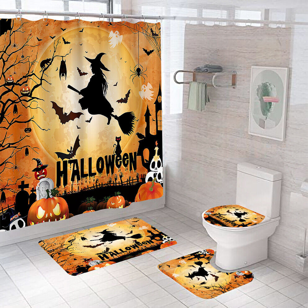 Witch Halloween Shower Curtain Bathroom Set Rosamiss Store My