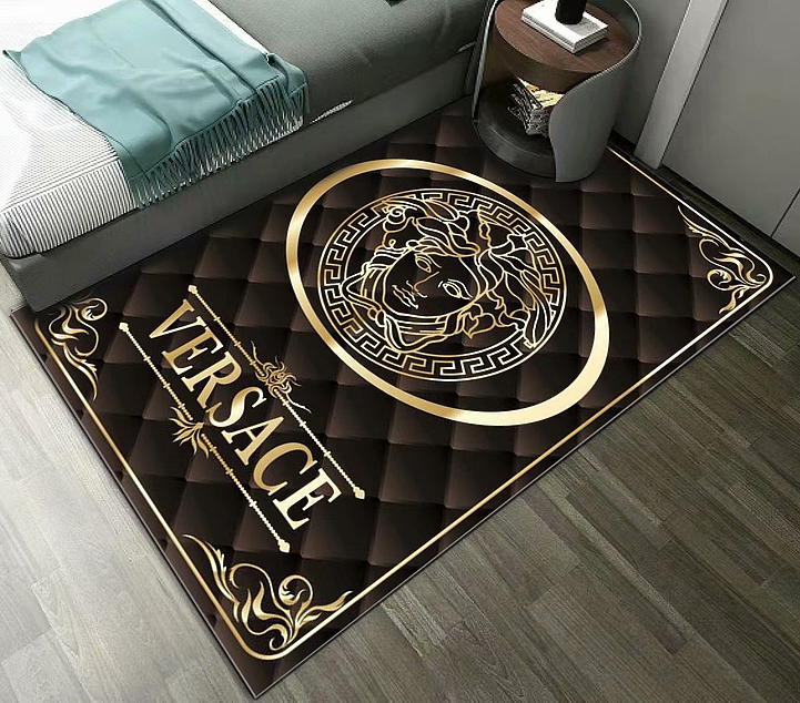 brown pattern Versace carpet and rug for living room and bedroom ...