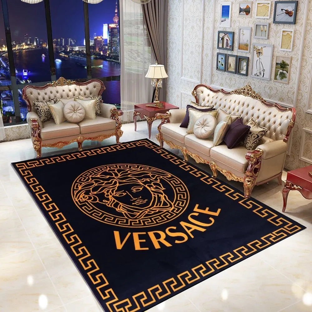 medusa golden luxury Versace carpet and rug for living room and bedroom ...