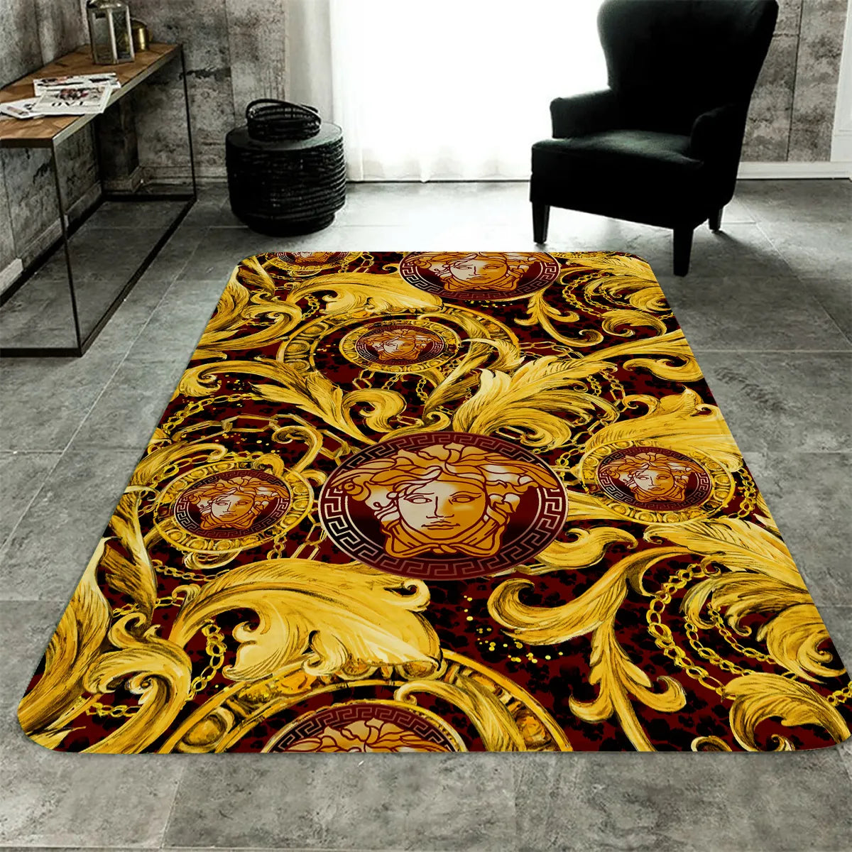 Golden Medusa Versace carpet and rug for living room and bedroom ...