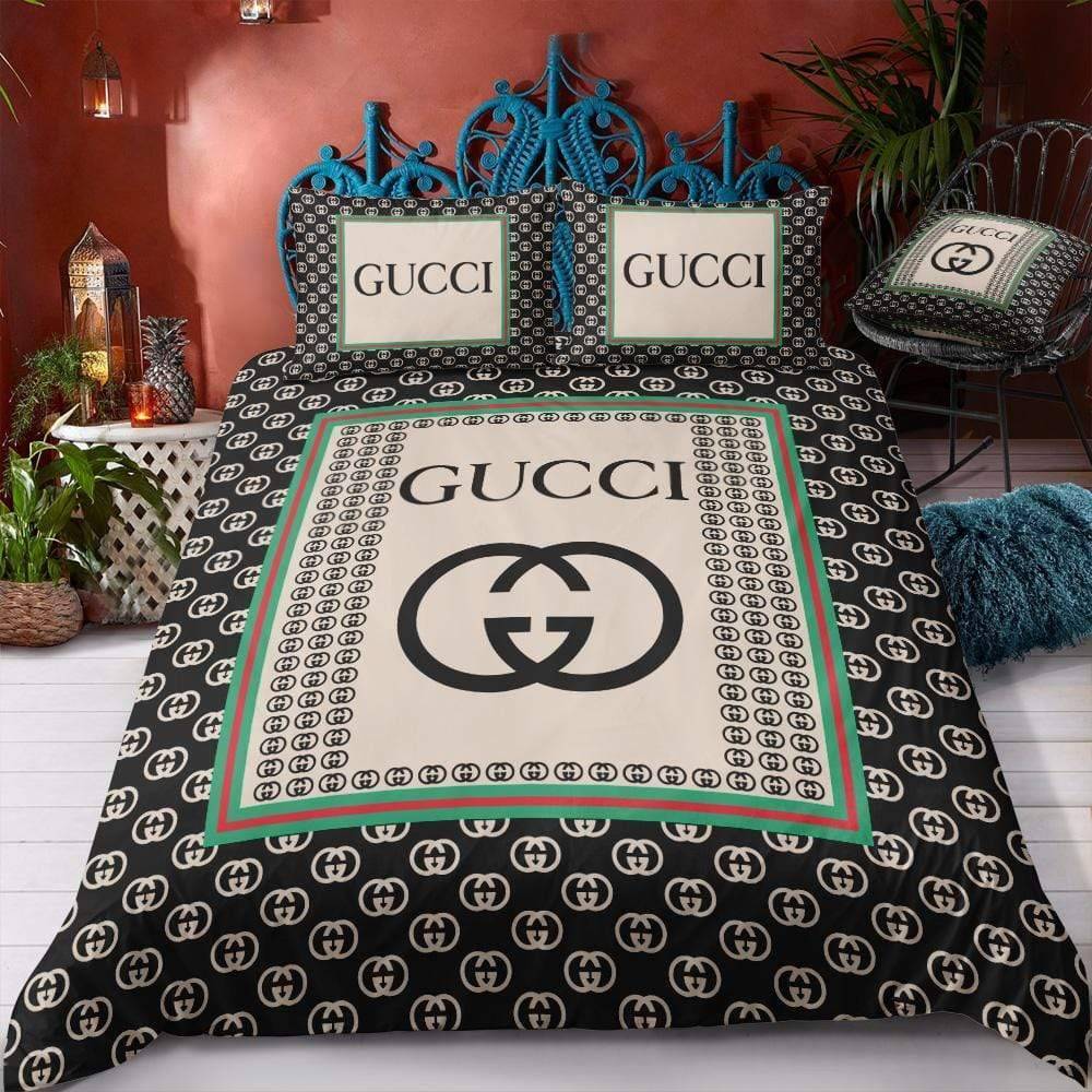 Black and Beige Gucci bed set – MY luxurious home